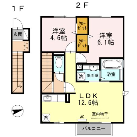 【ハトマークサイト】佐賀県神埼市神埼町城原の カトルセブン 201 2LDK アパート