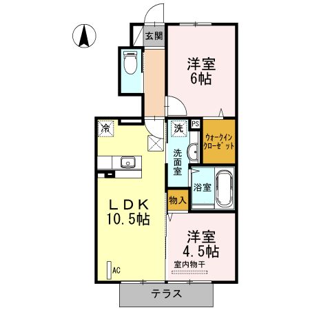 【ハトマークサイト】佐賀県神埼市神埼町本堀の ハミングバード神埼102 2LDK アパート