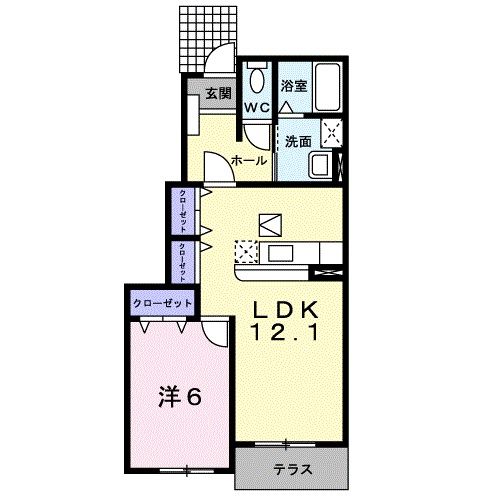 【ハトマークサイト】佐賀県三養基郡上峰町大字堤の オーベルジーヌB 102 1LDK アパート