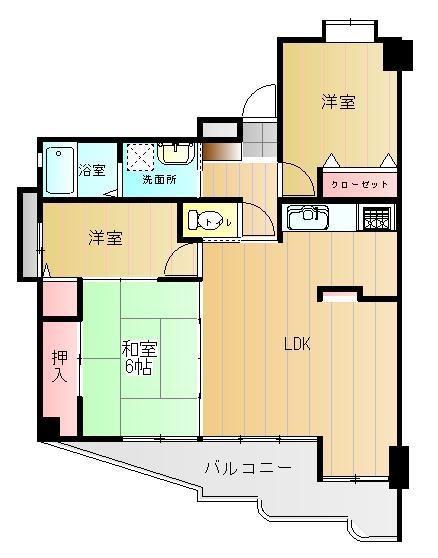 【ハトマークサイト】長崎県長崎市筑後町の サンガーデン長崎駅前301 3LDK 中古マンション