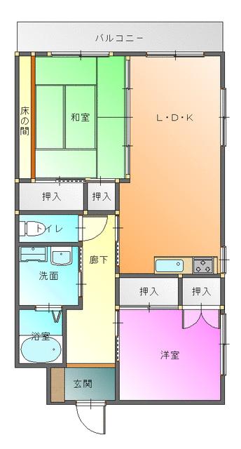 【ハトマークサイト】熊本県八代市迎町2丁目の カメリアハイツ301 2LDK マンション