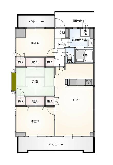 【ハトマークサイト】大分県別府市石垣西10丁目の ベル・エール別府北石垣201 3LDK 中古マンション