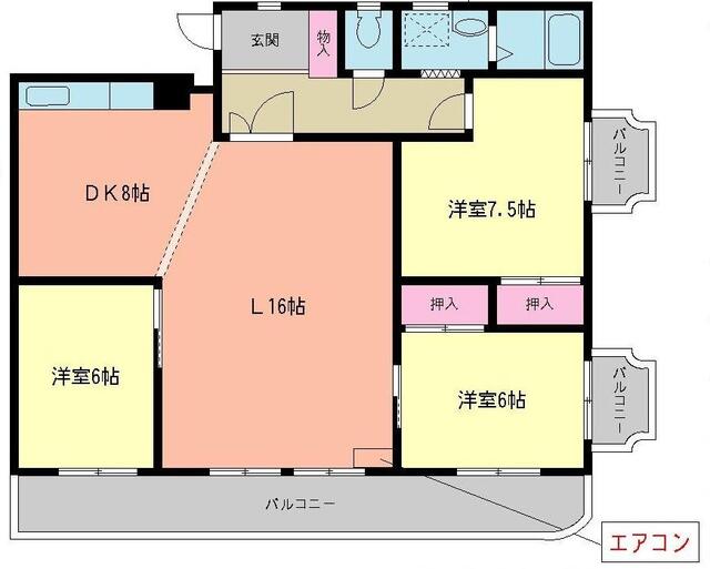 【ハトマークサイト】大分県大分市生石3丁目の 西の丸ビル 205 3LDK マンション