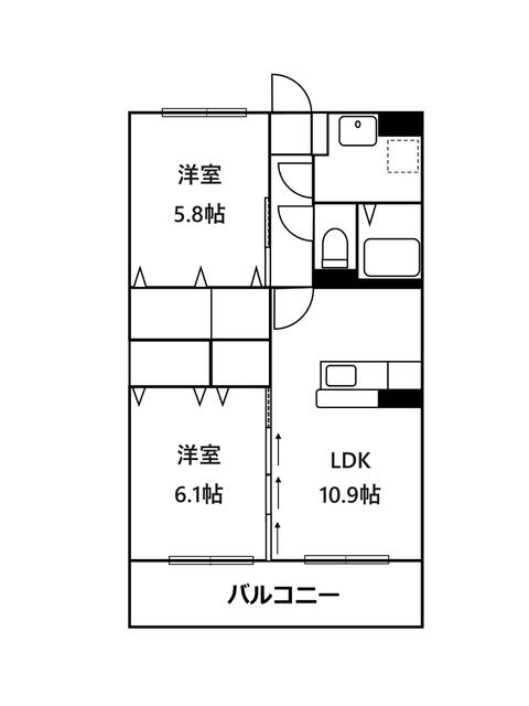 【ハトマークサイト】大分県別府市馬場の プレジャー希101 2LDK マンション