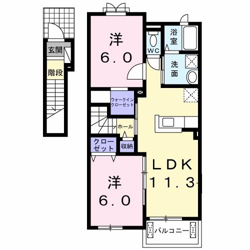 【ハトマークサイト】大分県日田市大字求来里の チェリーハウス202 2LDK アパート
