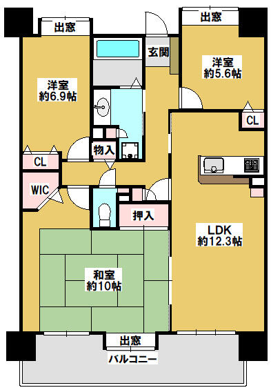 【ハトマークサイト】大分県別府市餅ケ浜町の ロフティ餅ヶ浜シーサイド 502 3LDK 中古マンション