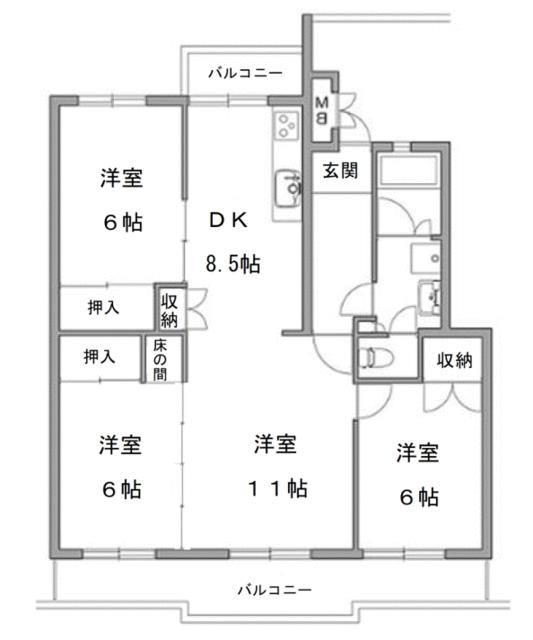 【ハトマークサイト】鹿児島県鹿児島市鴨池新町の 鴨池ニュータウン第3サンハイツ10号棟102 3LDK マンション